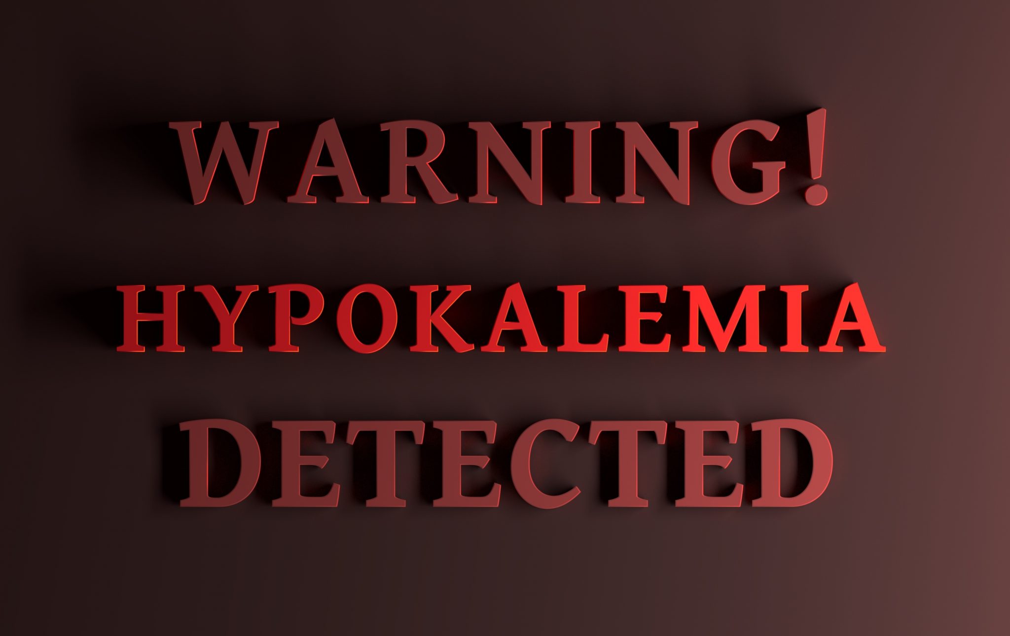 Medical concept illustration with words – Warning hypokalemia detected ...